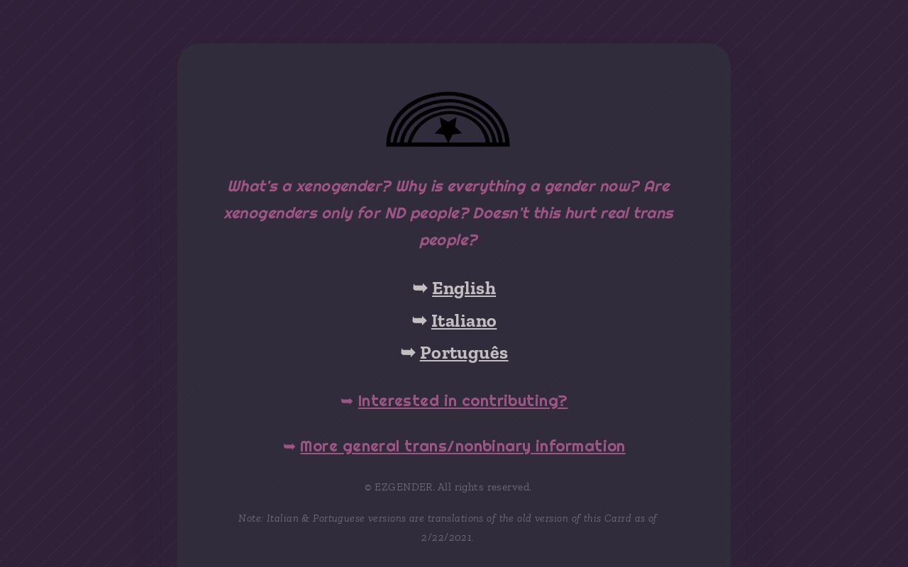 explaining xenogenders